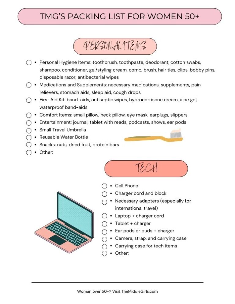 The Ultimate Travel Packing List for Women Over 50+ (With Printable ...
